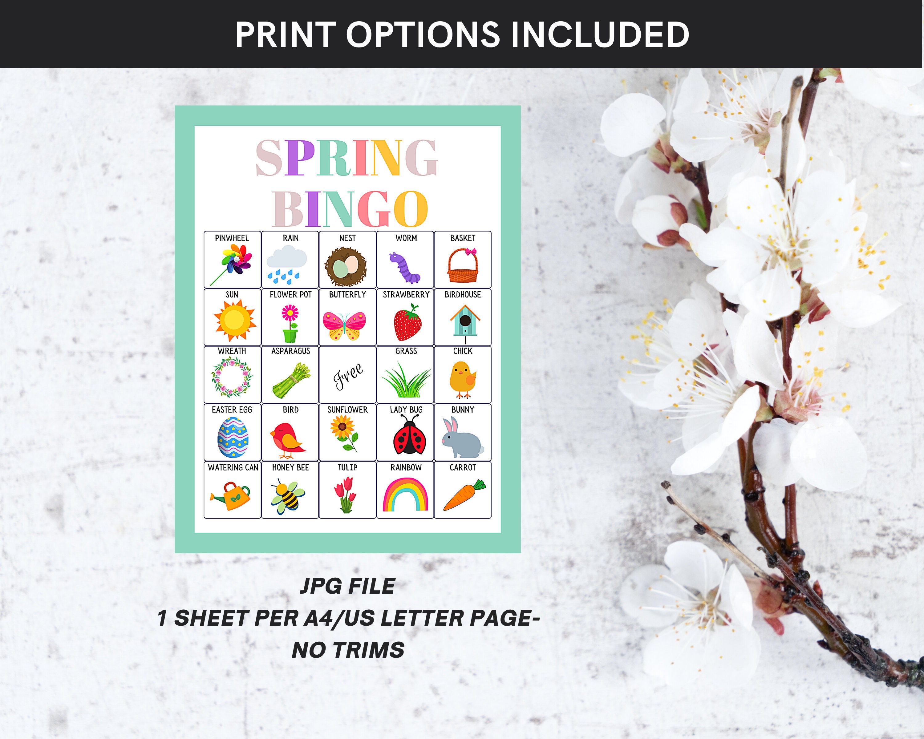 Printable Spring/easter Bingo Cards for a Fun Activity With Kids ...