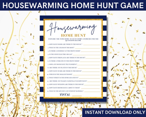 Housewarming Home Hunt Game Printable for a New Home Party | Etsy