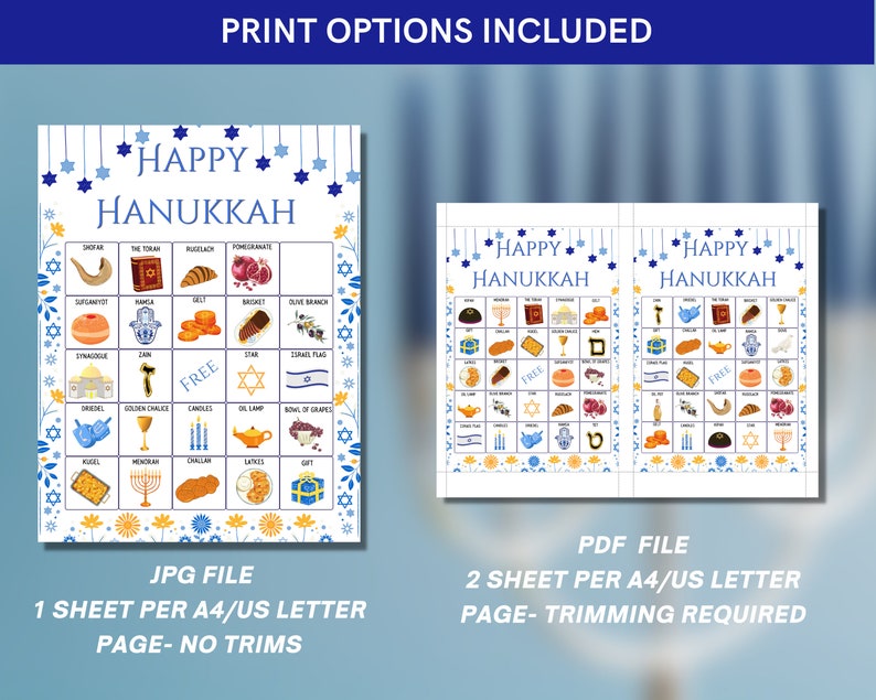 Hanukkah/ Chanukah Bingo Game for a Fun Activity With Kids - Etsy