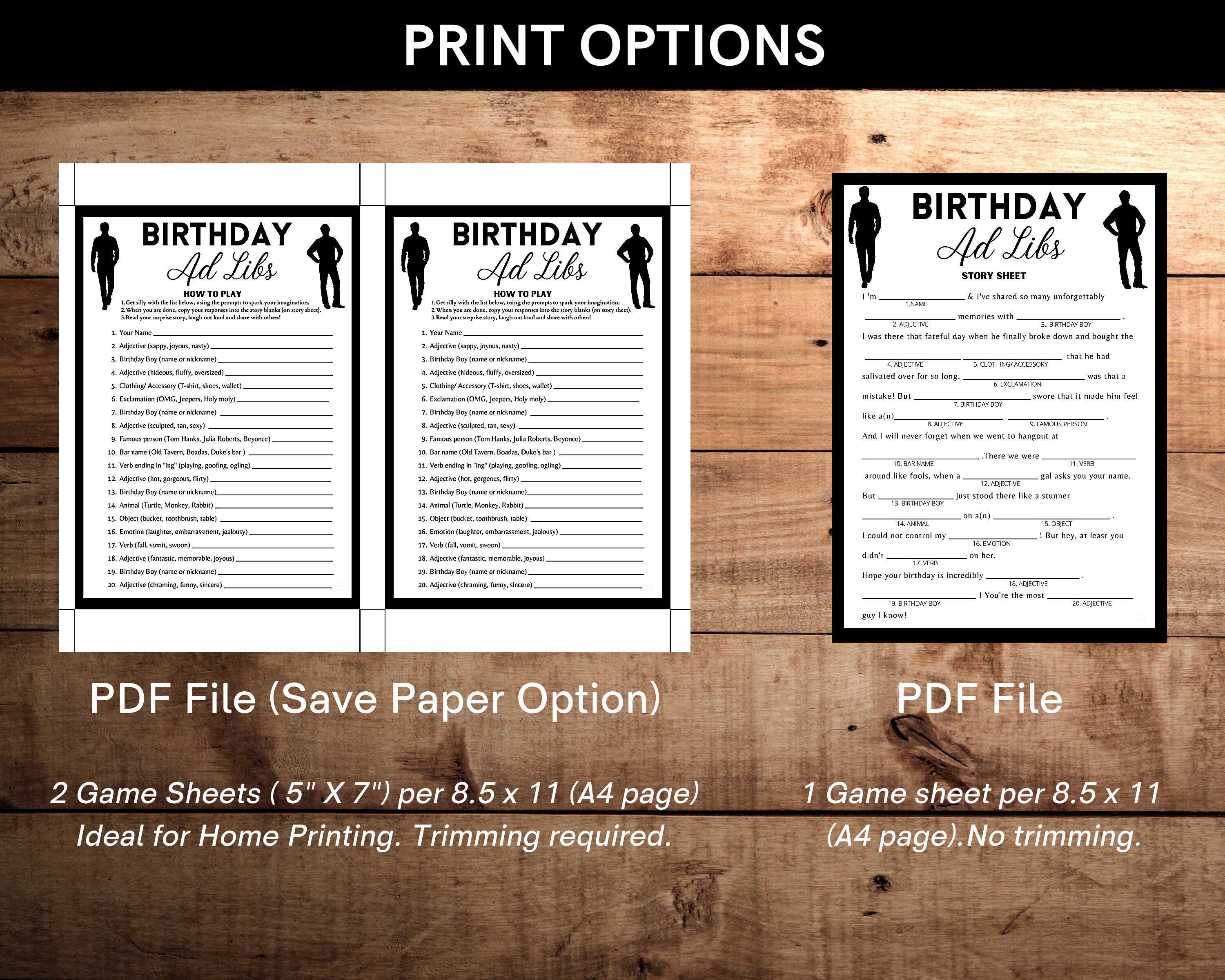 Adult Birthday Ad Libs Game Printable for Funny Story for - Etsy