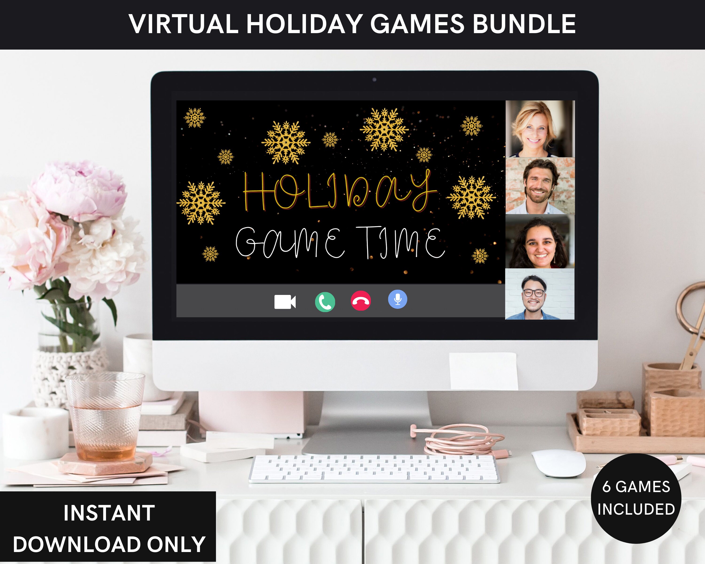 Virtual Holiday Games Bundle for an Online Holiday Party With - Etsy