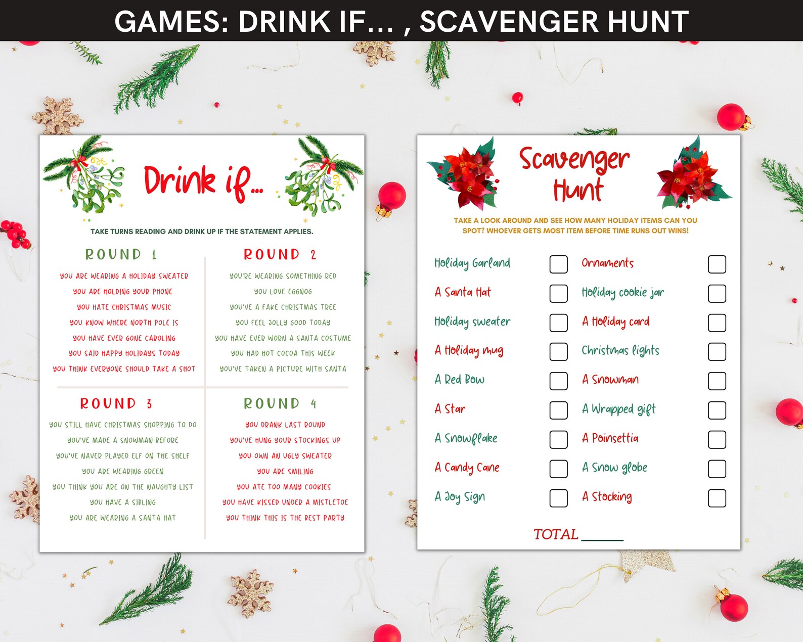 Fun Holiday Games Bundle for Christmas/ Holiday Party Use - Etsy