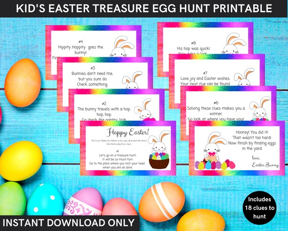 Kid's Easter treasure egg hunt game for a fun activity at | Etsy