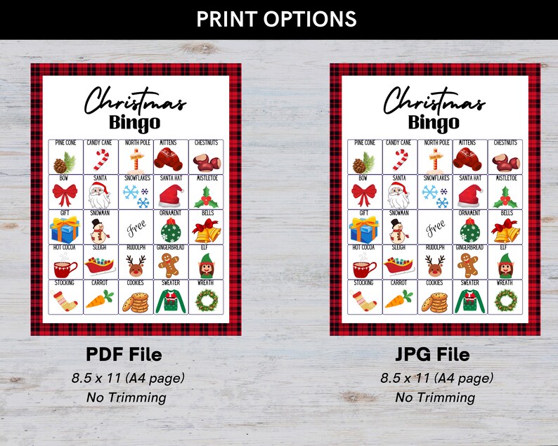 Kids Christmas Bingo Game for Fun Holiday Activity With Family - Etsy