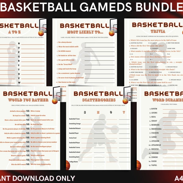Basketball Printable Games - Etsy Australia