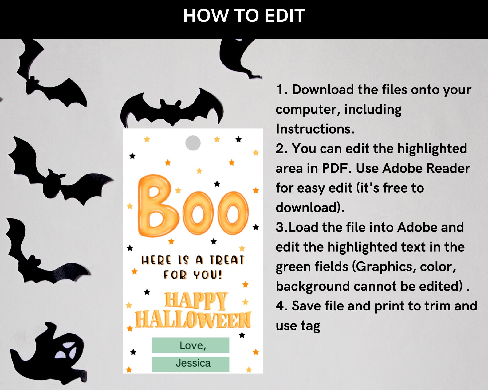 BOO Here is a Treat for You Party Favor Tag for Halloween - Etsy