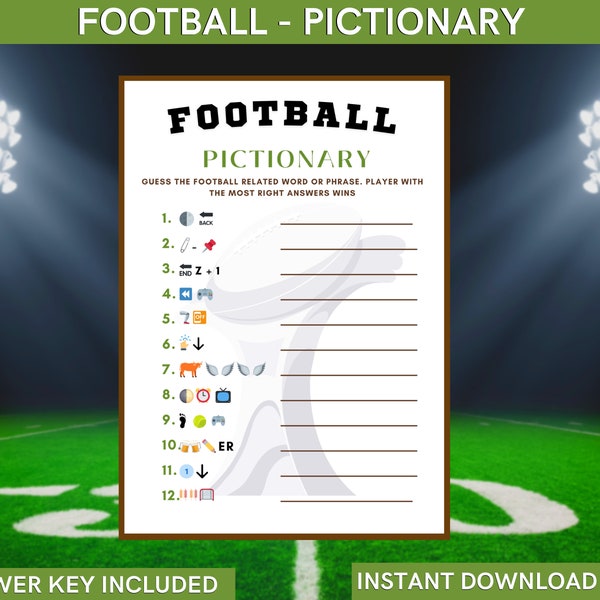 Football Pictionary - Etsy