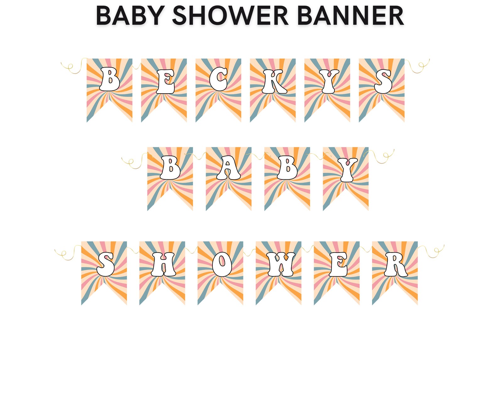 DIY Groovy Retro Banner Sign Printable (instant Download) - Etsy