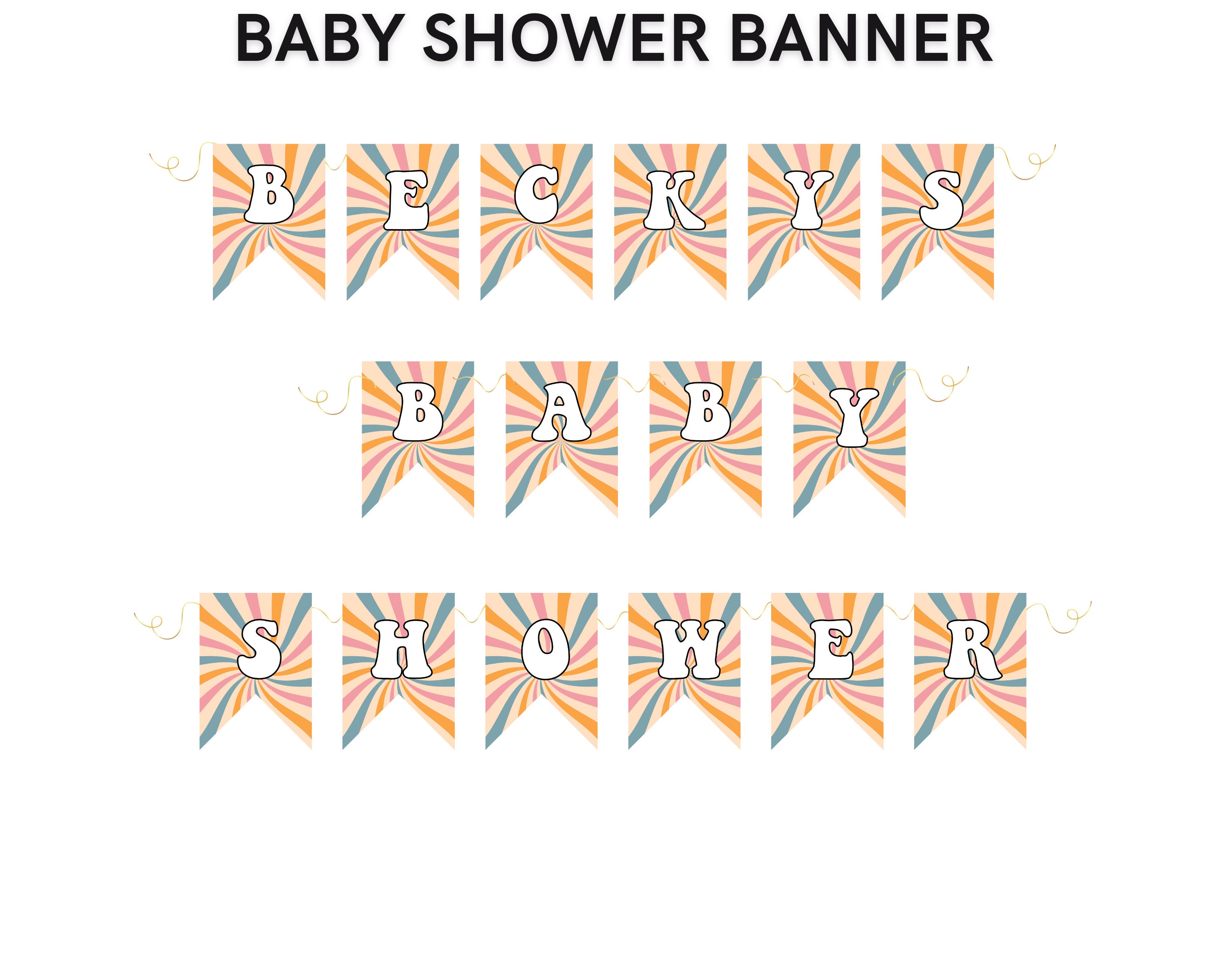 DIY Groovy Retro Banner Sign Printable (instant Download) - Etsy