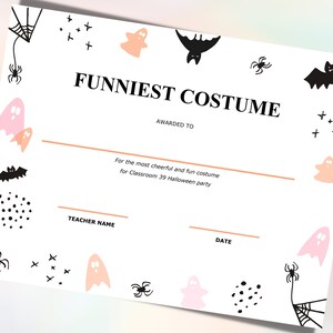 Halloween Costume Contest Award & Voting Card for Party at Home, Work ...