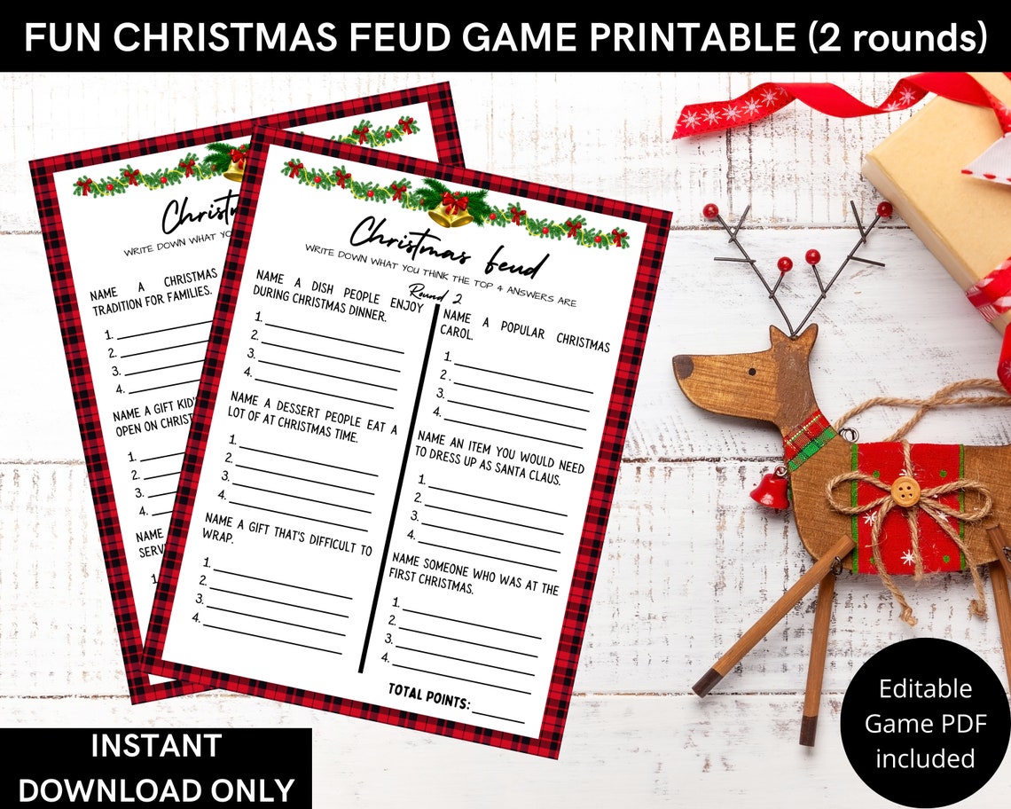 Christmas Feud Game for Fun Holiday Activity With Family and | Etsy