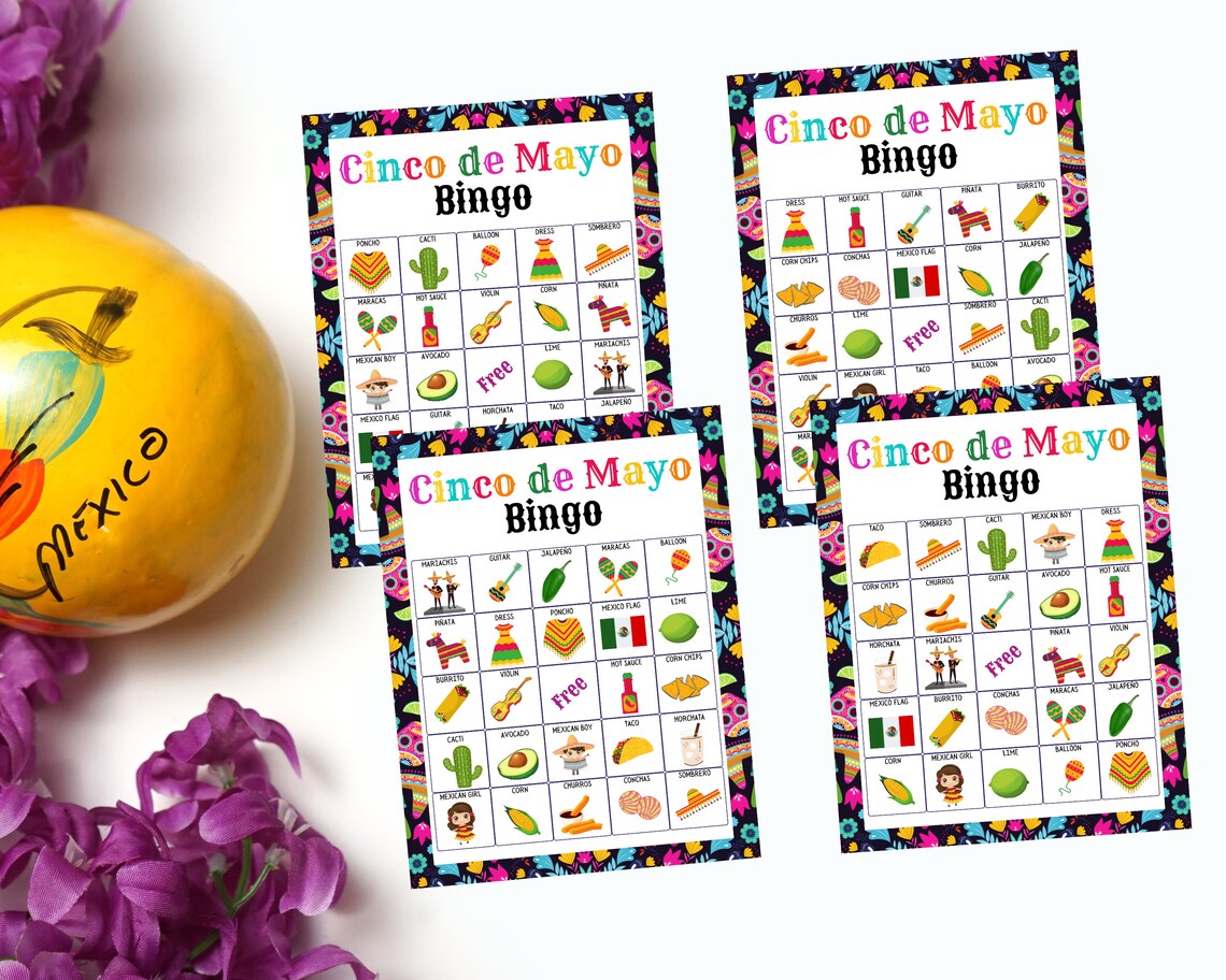 Cinco De Mayo Bingo Cards for a Fun Activity With Kids Family - Etsy