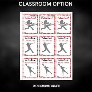 Baseball Valentine's Day Cards for Kids Use for Classroom or Friends ...