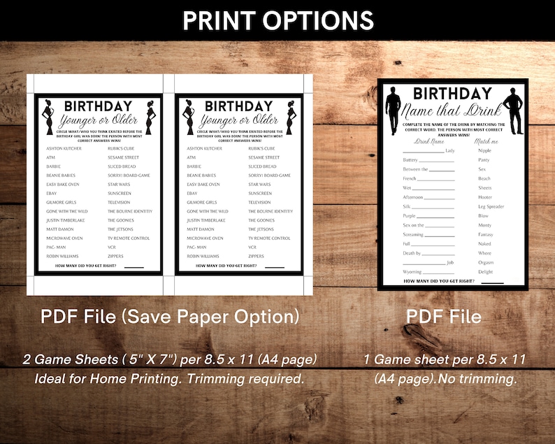 Men's Birthday Party Games Bundle: 6 Fun Activities (instant Download ...