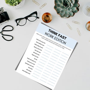 Think Fast Game for Work/ Office Team/ Retirement Party | Etsy