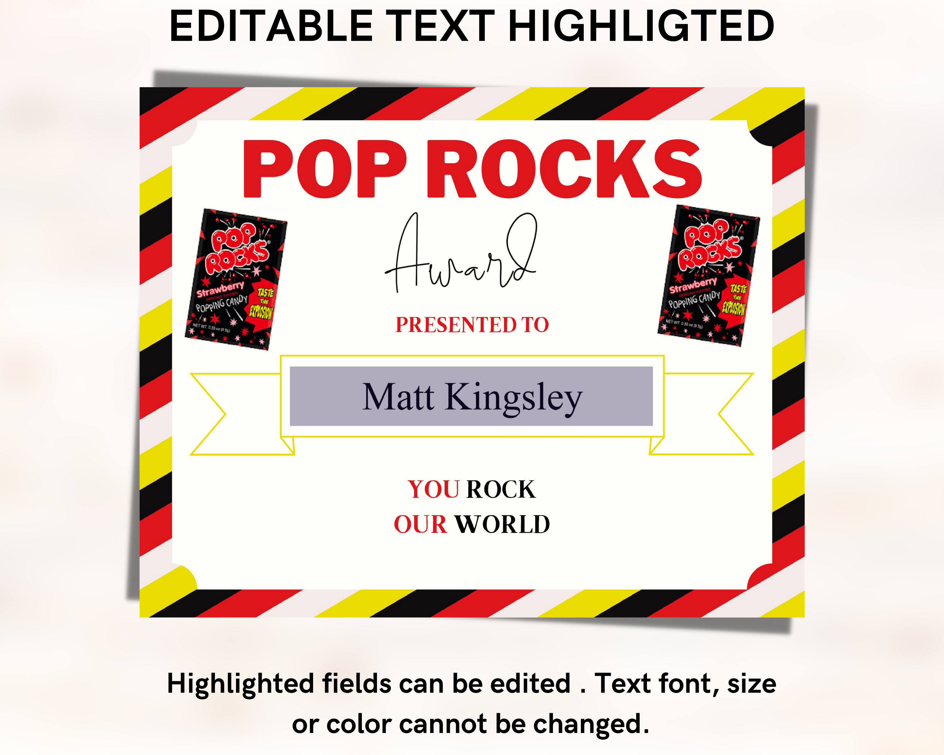 You Rock Award Template