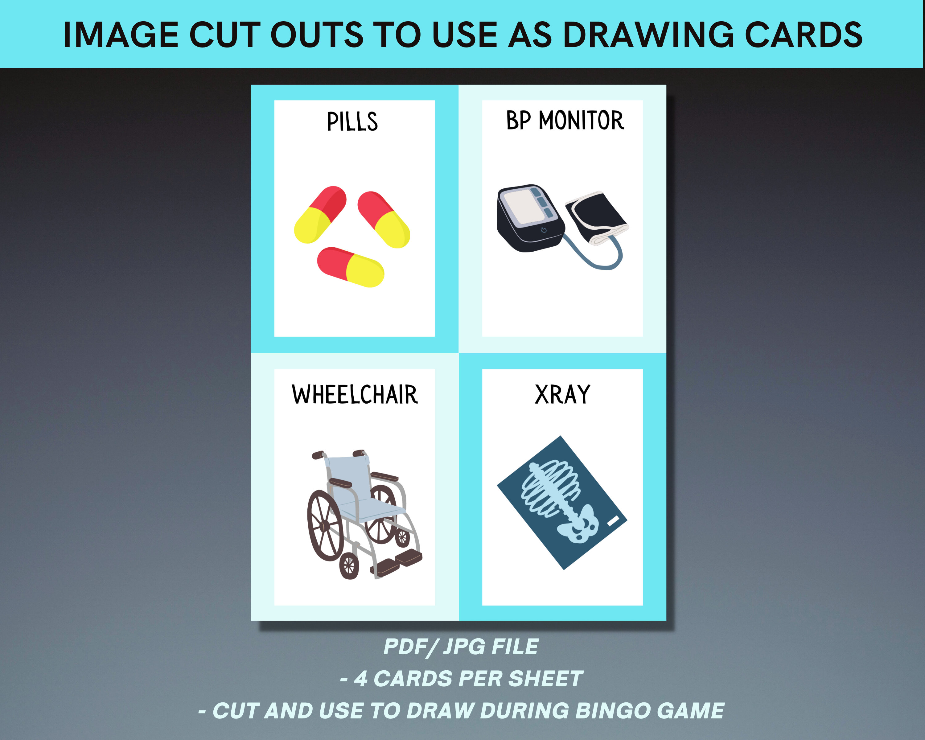 Medical Bingo Game: 30 Printable Cards for Doctor/nurse Party (instant ...