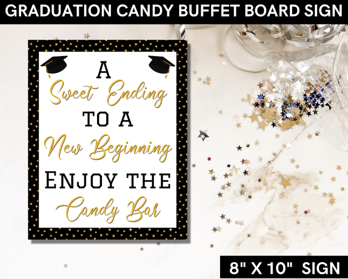 Graduation Candy Buffet Signs Printable Grad Party Decoration | Etsy Canada