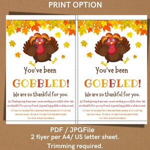 Thanksgiving You've Been Gobbled Flyer Printable for Neighborhood Fun ...