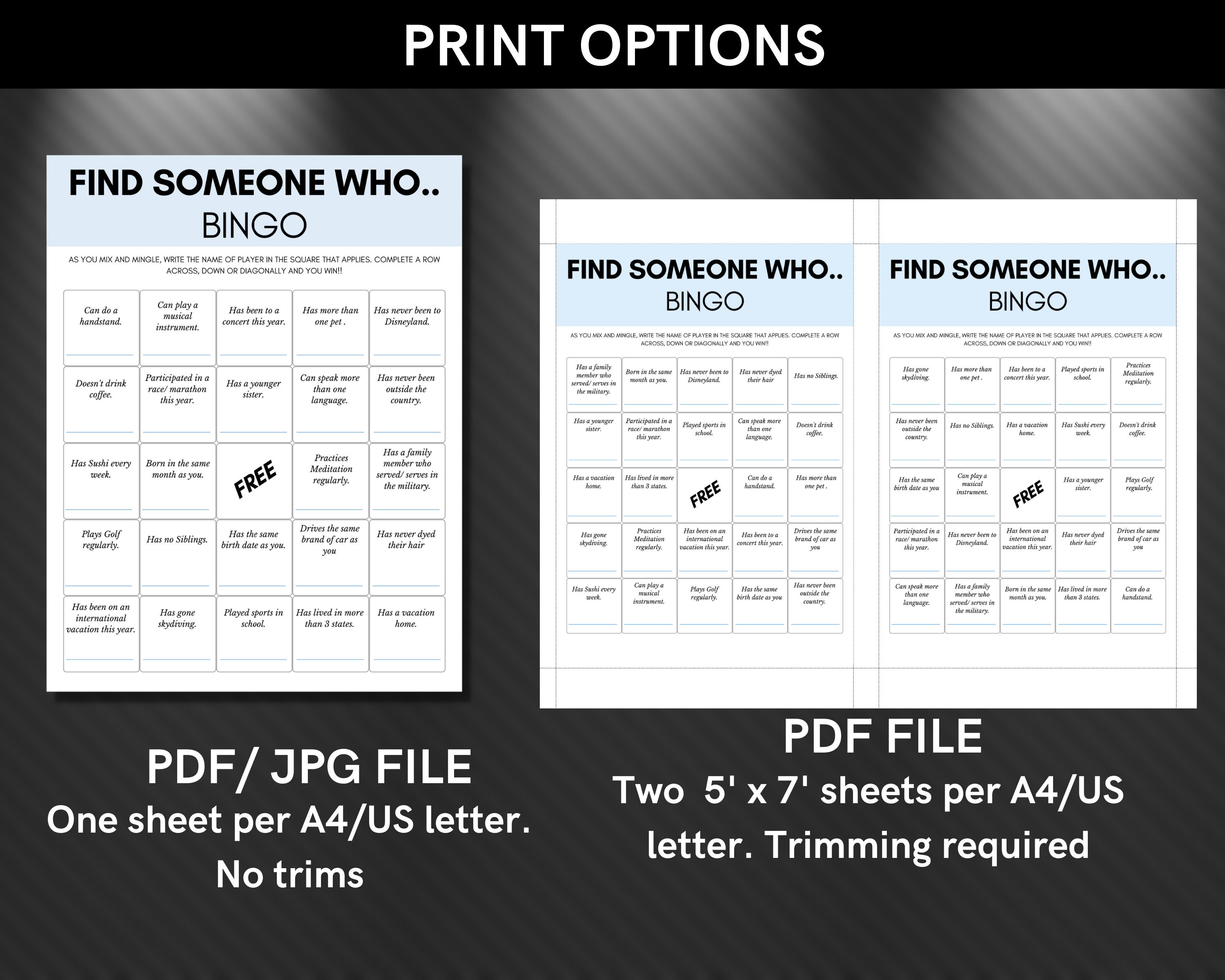 Find Someone Who.. Bingo Game for Fun Work Team Party/ - Etsy