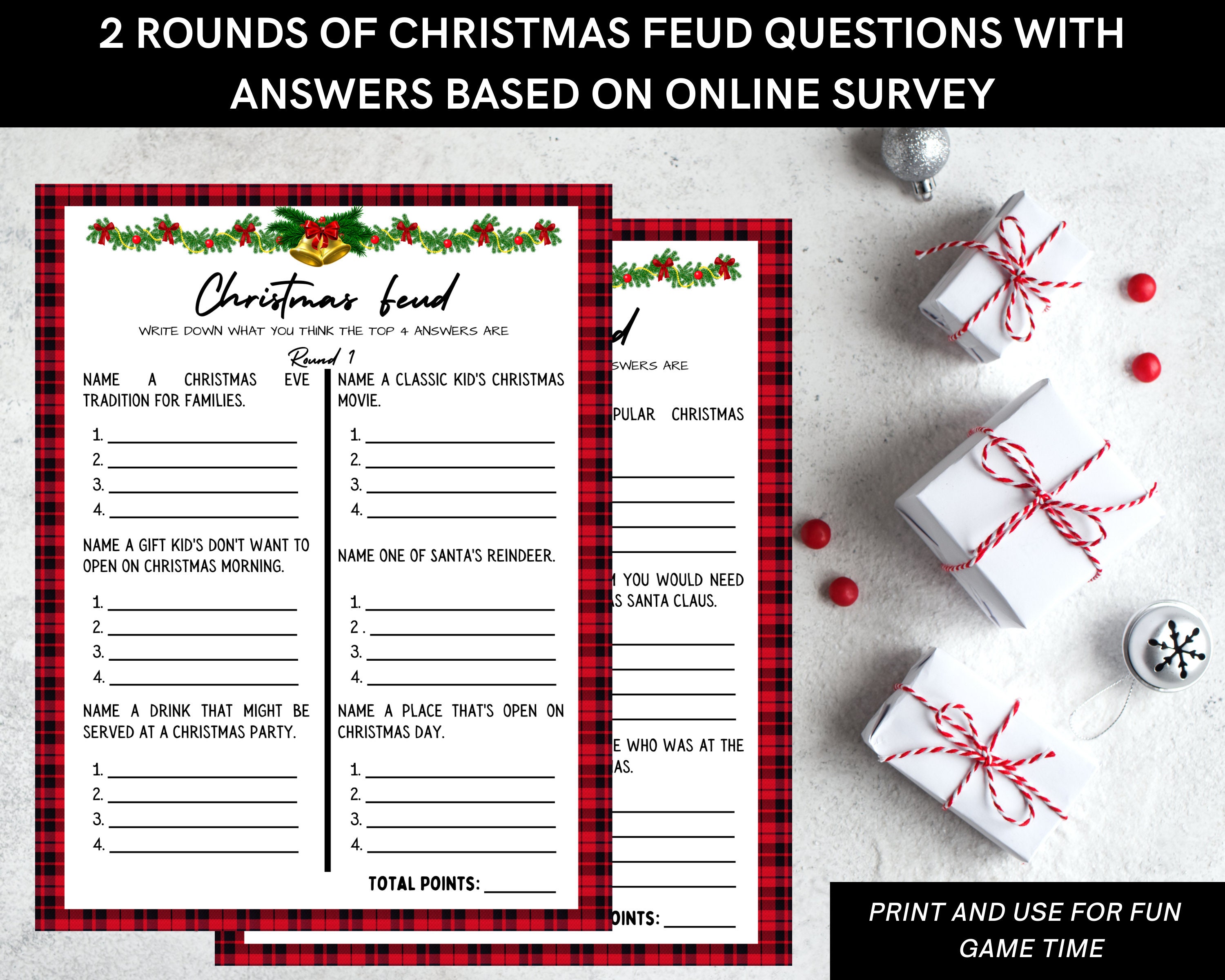 Christmas Feud Game for Fun Holiday Activity With Family and - Etsy
