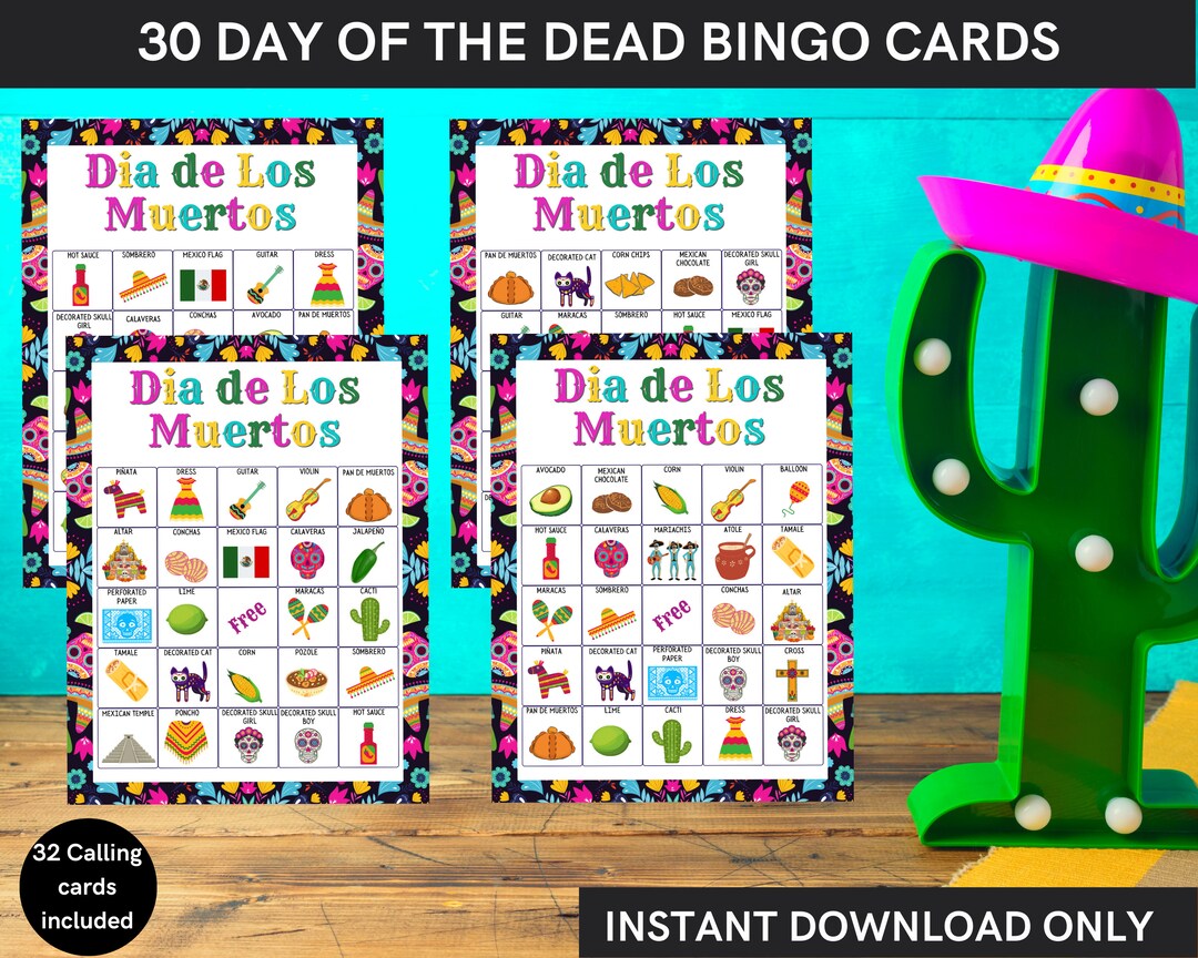 Day of the Dead/ Dia De Los Muertos Bingo Cards for a Fun Activity With ...
