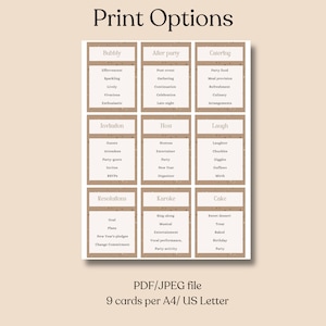 45 New Year Taboo Game Cards for Fun Family Activity New Year's Eve ...