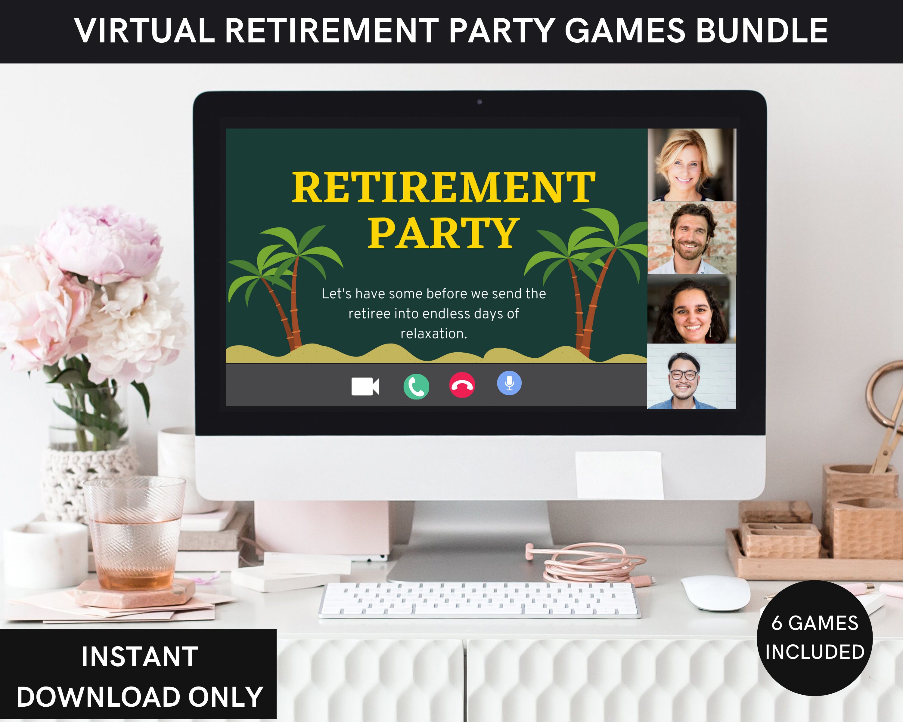 Virtual Retirement Party Games Bundle for a Fun Office/ Home | Etsy