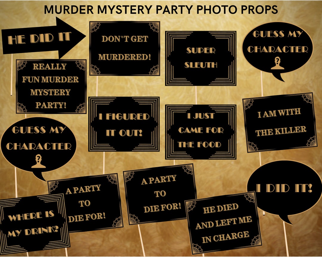 Murder Mystery Birthday/ Dinner Party Photo Booth Props Printable for ...