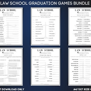 Modern Law School Graduation Games Bundle for Fun Party - Lawyer ...