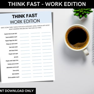 Think Fast Game for Work/ Office Team/ Retirement Party | Etsy