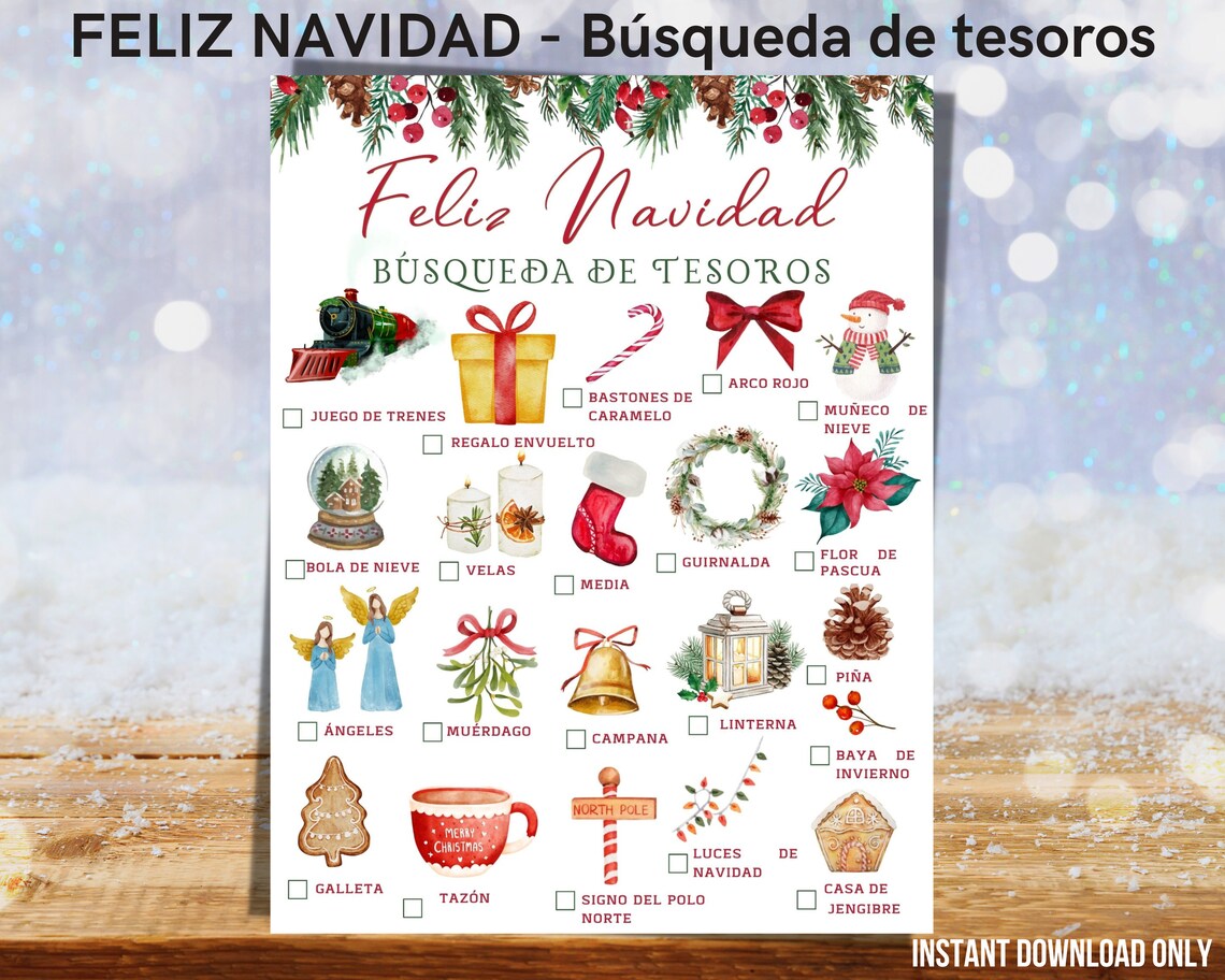 Feliz Navidad Picture Scavenger Hunt Game for Fun Activity - Etsy