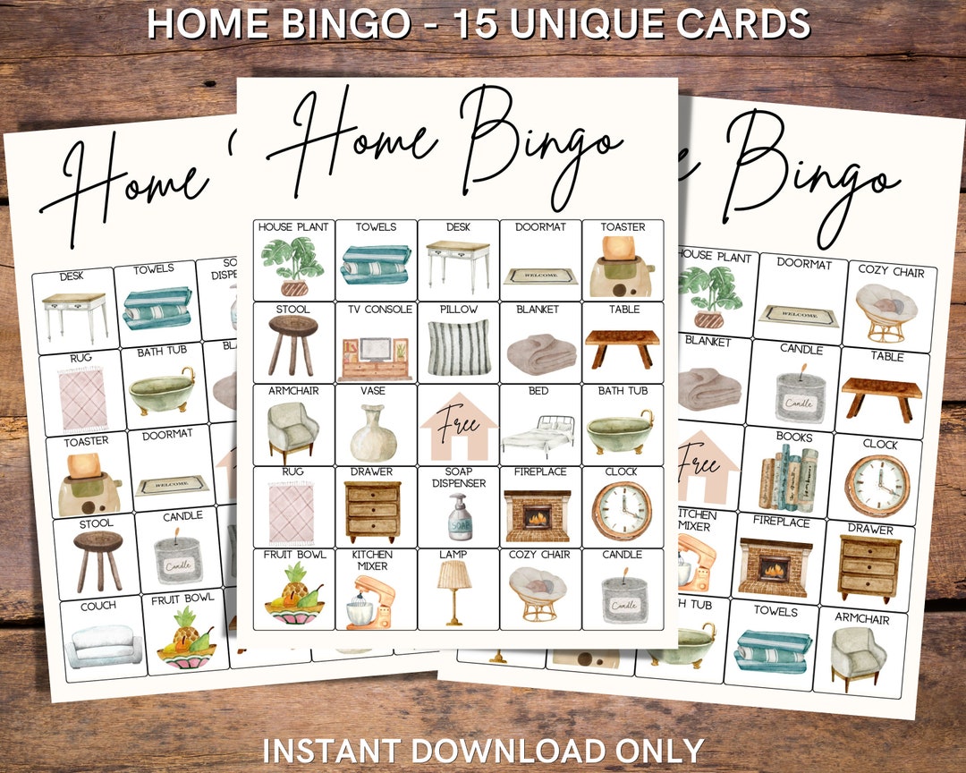 Home Bingo Game: Housewarming Party Activity (instant Download) - Etsy