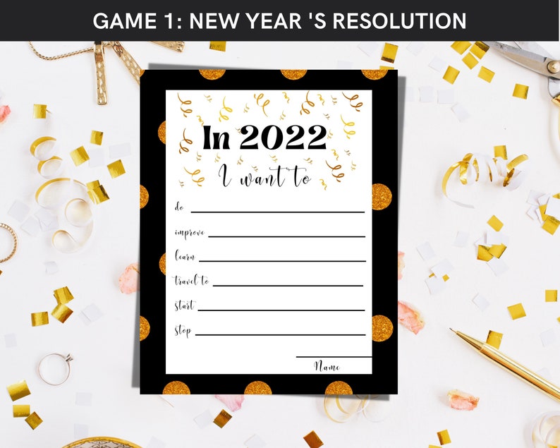New Year Printable Games Bundle for a Fun Holiday Party Game/ | Etsy