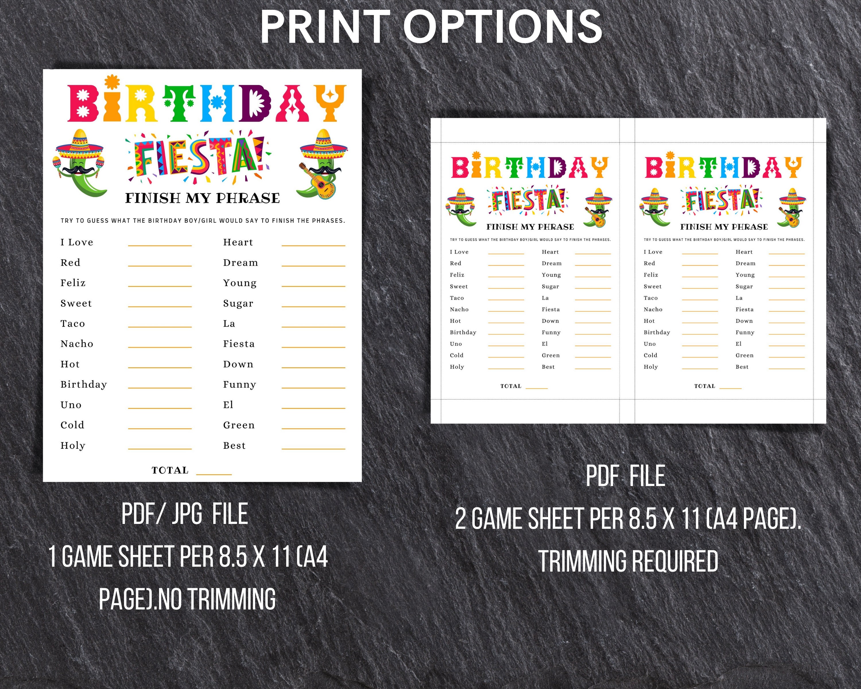 Birthday Fiesta Party Games Bundle Mexican/ Taco/ Nacho - Etsy