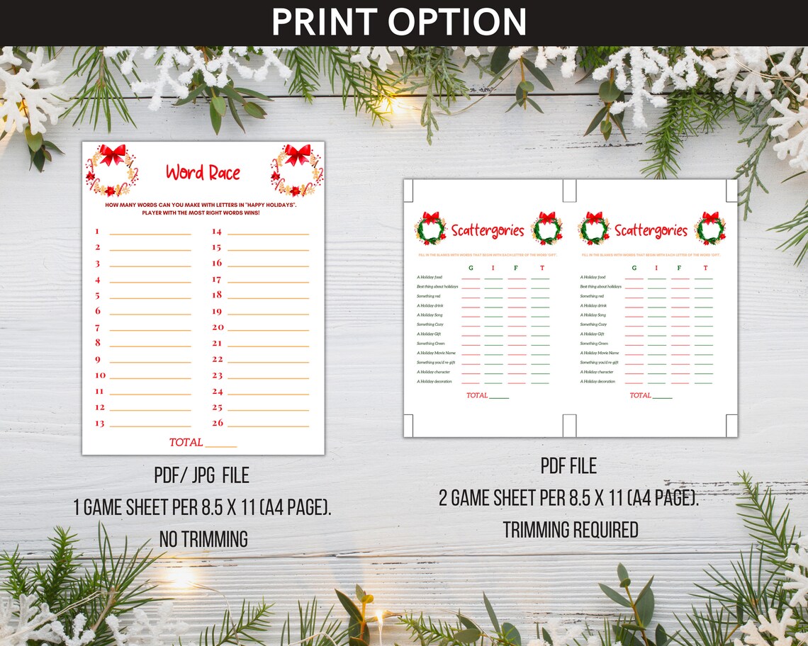 Fun Holiday Games Bundle for Christmas/ Holiday Party Use - Etsy