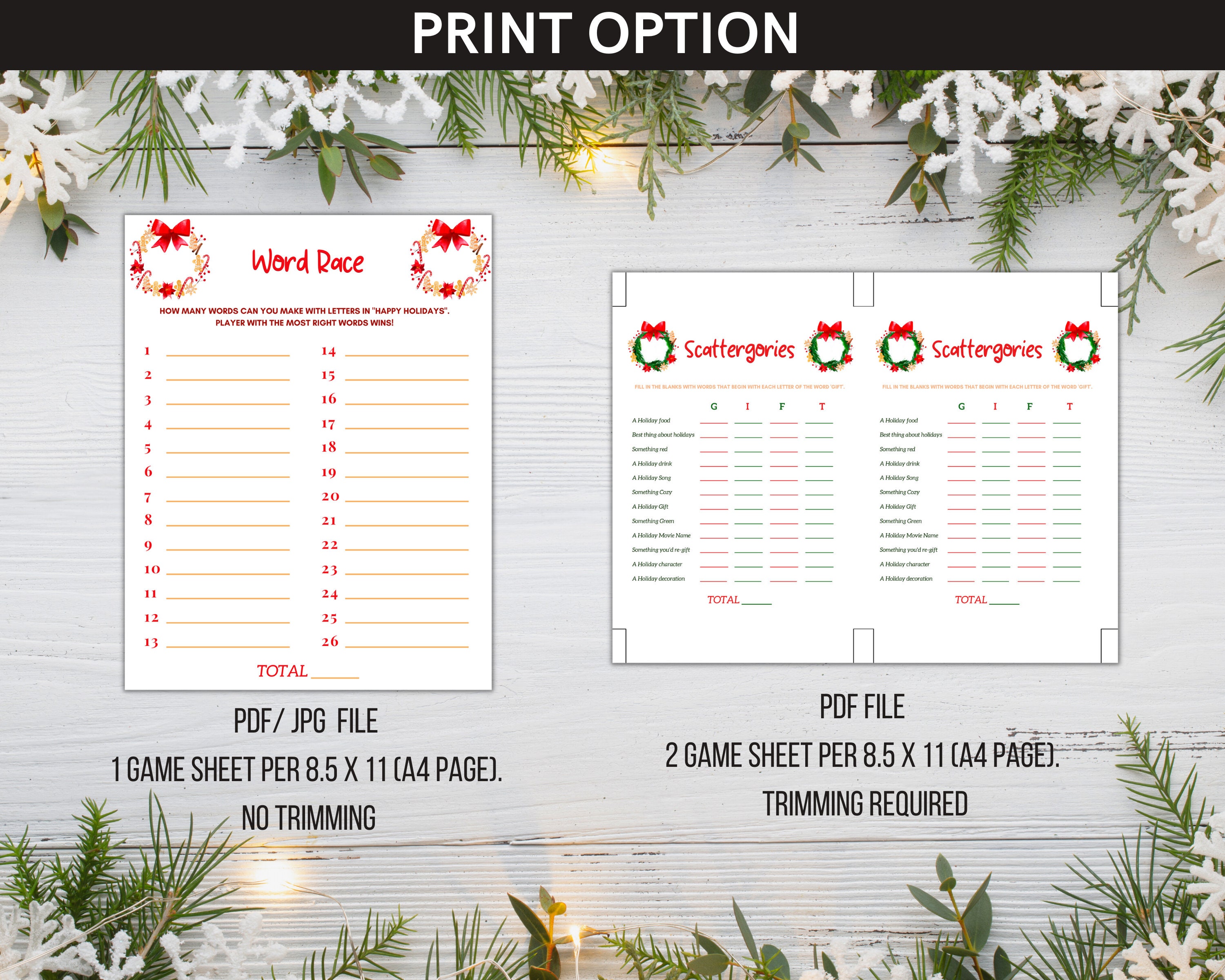 Fun Holiday Games Bundle for Christmas/ Holiday Party Use - Etsy