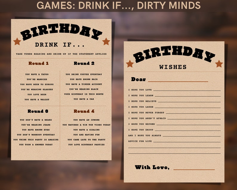 Western Birthday Party Games Bundle for Him (instant Download) - Etsy