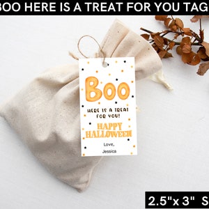 BOO Here is a Treat for You Party Favor Tag for Halloween - Etsy