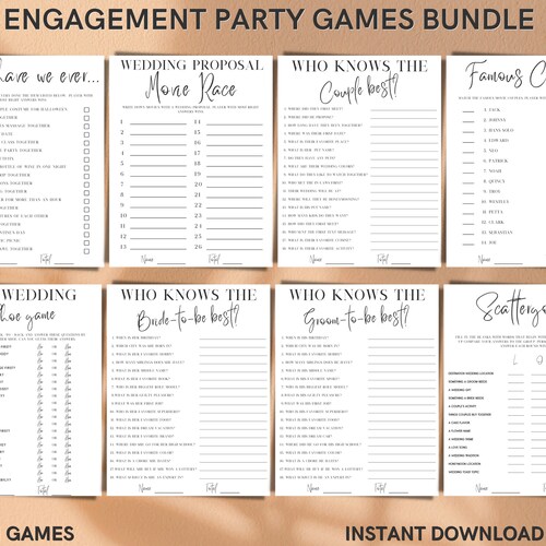 Engagement Party Games Engagement Party Bundle Couples - Etsy