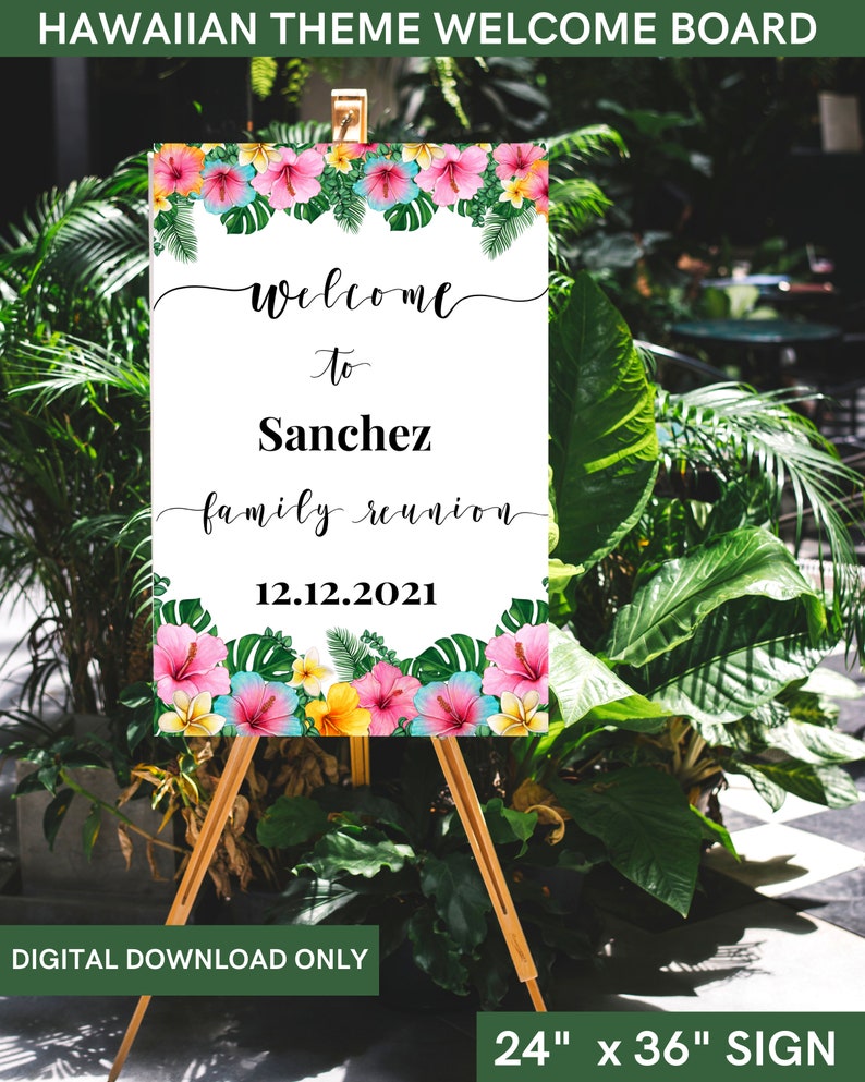 Hawaiian/ Tropical Welcome Sign Board for Party Use for | Etsy
