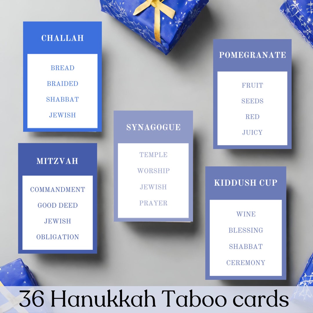 Hanukkah/ Chanukah Taboo Game Cards for Fun Family Activity- Jewish ...