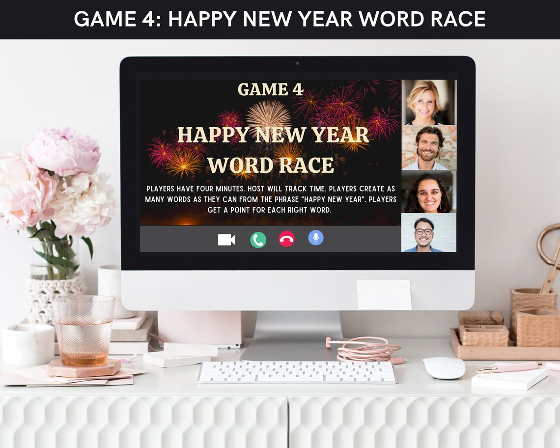 Virtual New Year Games Bundle for an Online Party With Family | Etsy