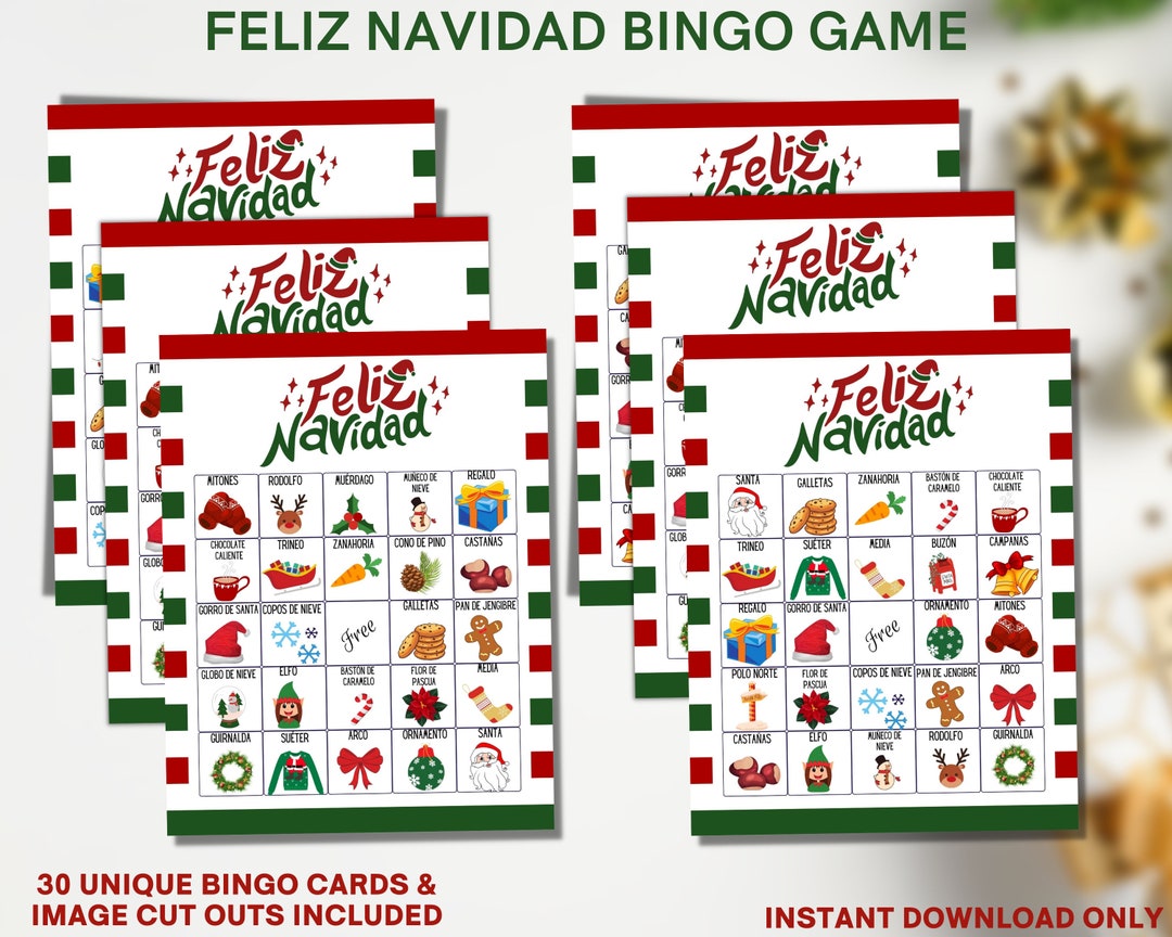 Feliz Navidad Bingo Game for Fun Holiday Activity With Family and ...