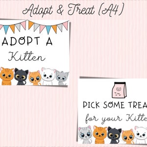 Kitten Adoption Party Signs for Kids Cat Love Birthday - Kitty/ Fur ...