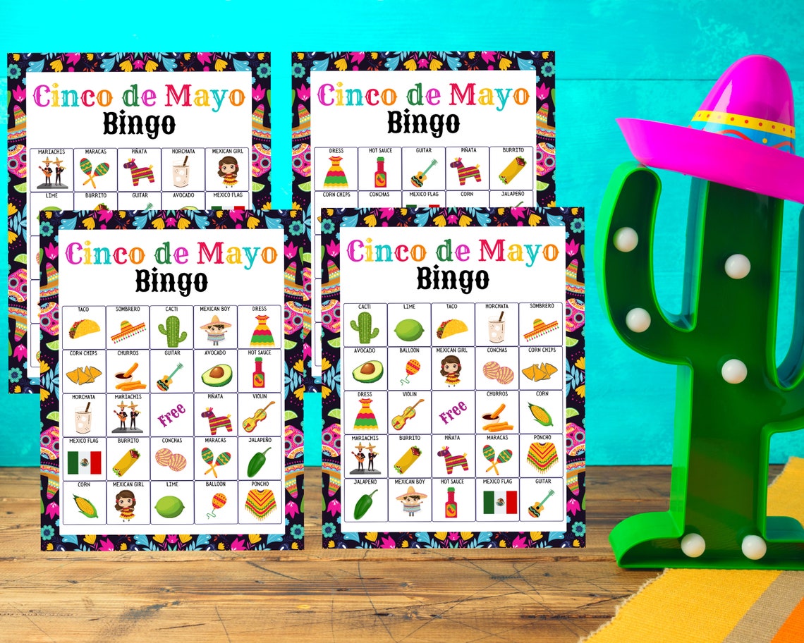 Cinco De Mayo Bingo Cards for a Fun Activity With Kids Family - Etsy
