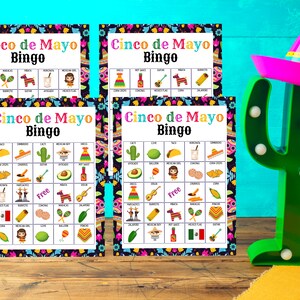 Cinco De Mayo Bingo Cards for a Fun Activity With Kids, Family or ...