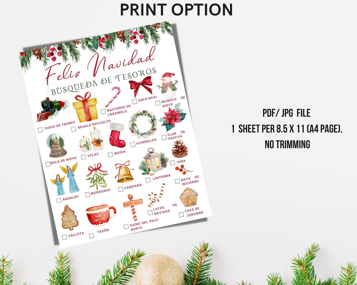 Feliz Navidad Picture Scavenger Hunt Game for Fun Activity - Etsy