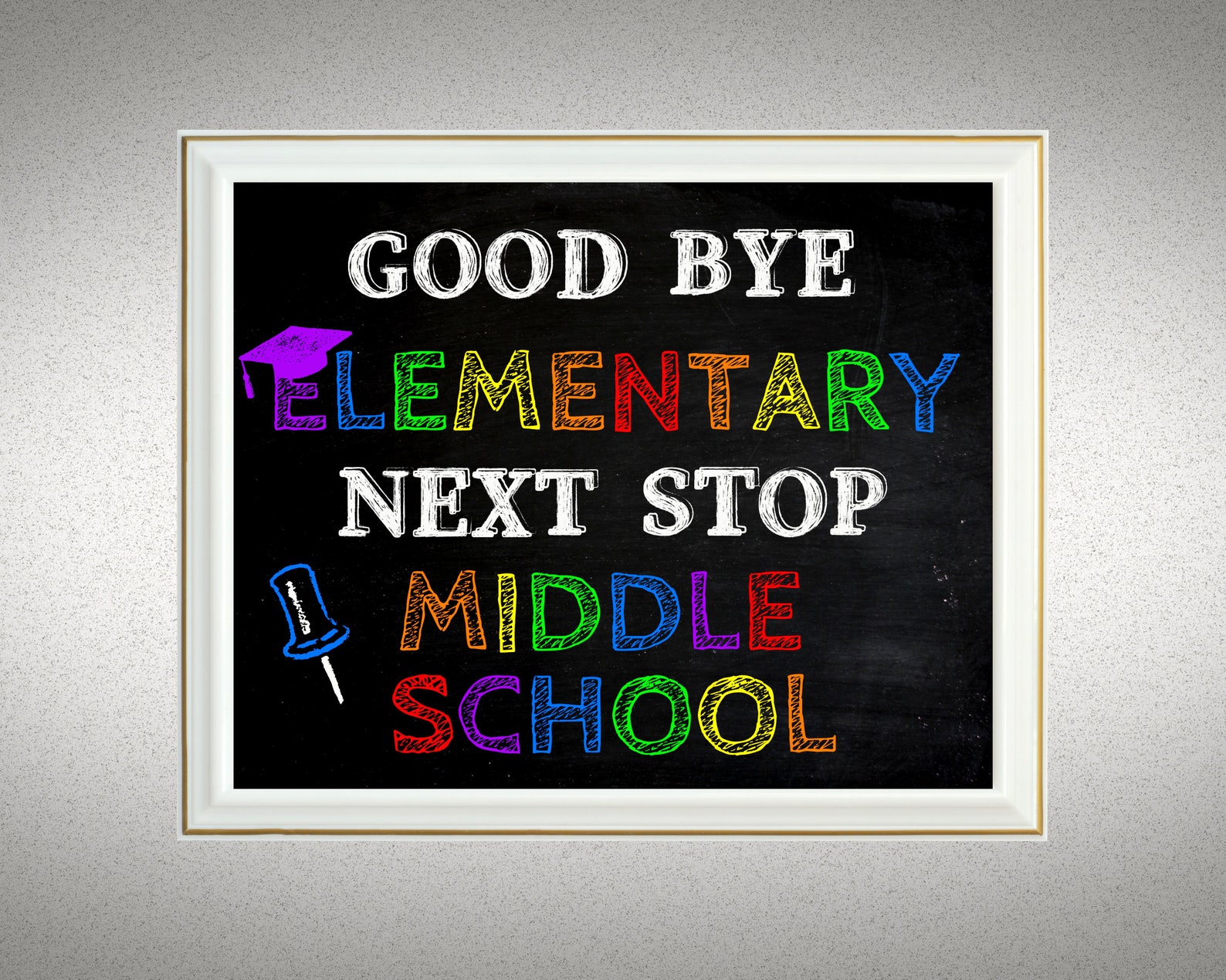 Elementary Graduation Last Day Sign - Next Stop Middle School -use as ...