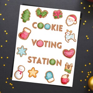 Cookie Swap or Exchange Contest Voting Cards & Board Sign for Fun ...